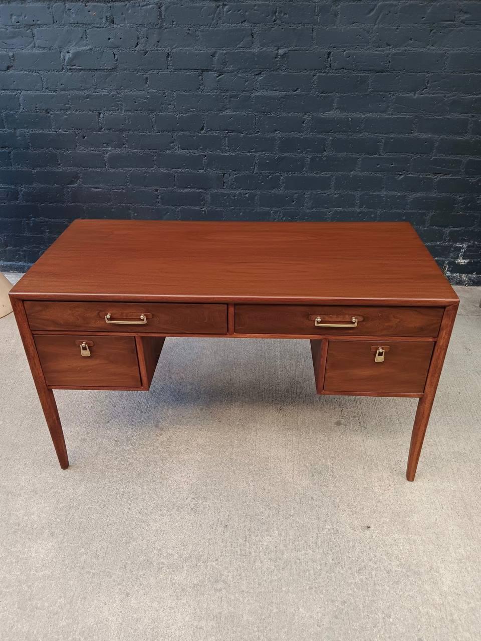 Newly Refinished - Mid-Century Modern Walnut Desk by Drexel For Sale at ...