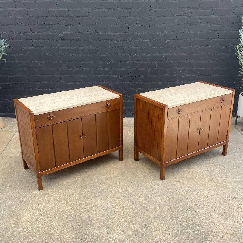 Newly Refinished - Pair of Mid-Century Modern Chest Dresser by Drexel ...