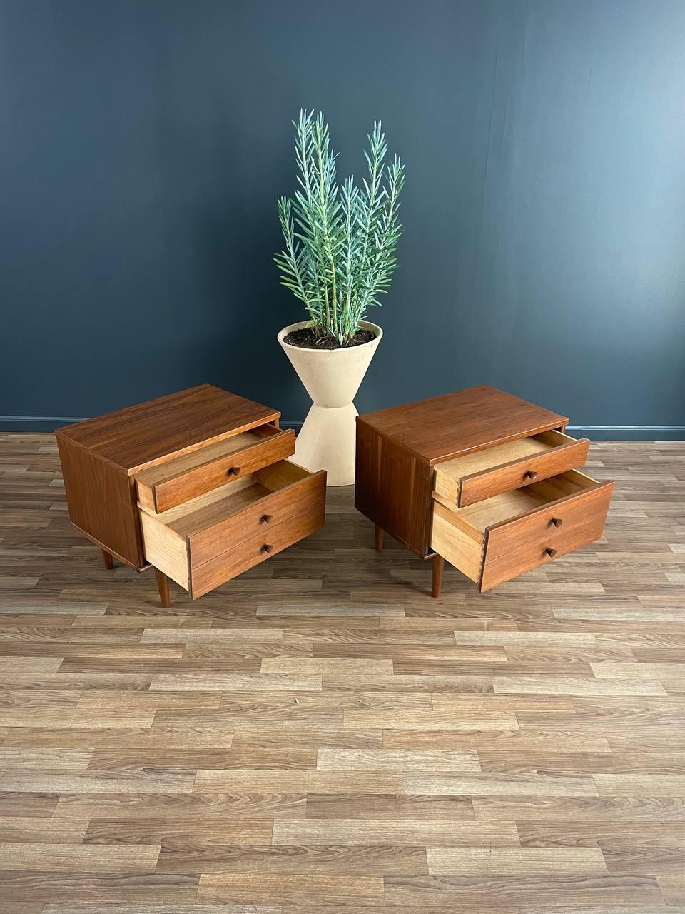 Newly Refinished - Pair of Mid-Century Modern Walnut Night Stands For ...