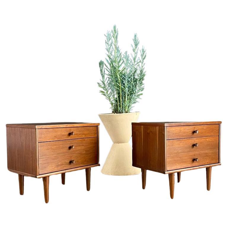 Newly Refinished - Pair of Mid-Century Modern Walnut Night Stands For ...