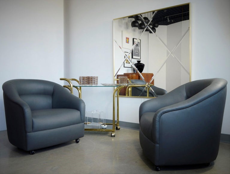 Newly Upholstered in Knoll Whip Gray Barrel Back Club/Armchairs on ...