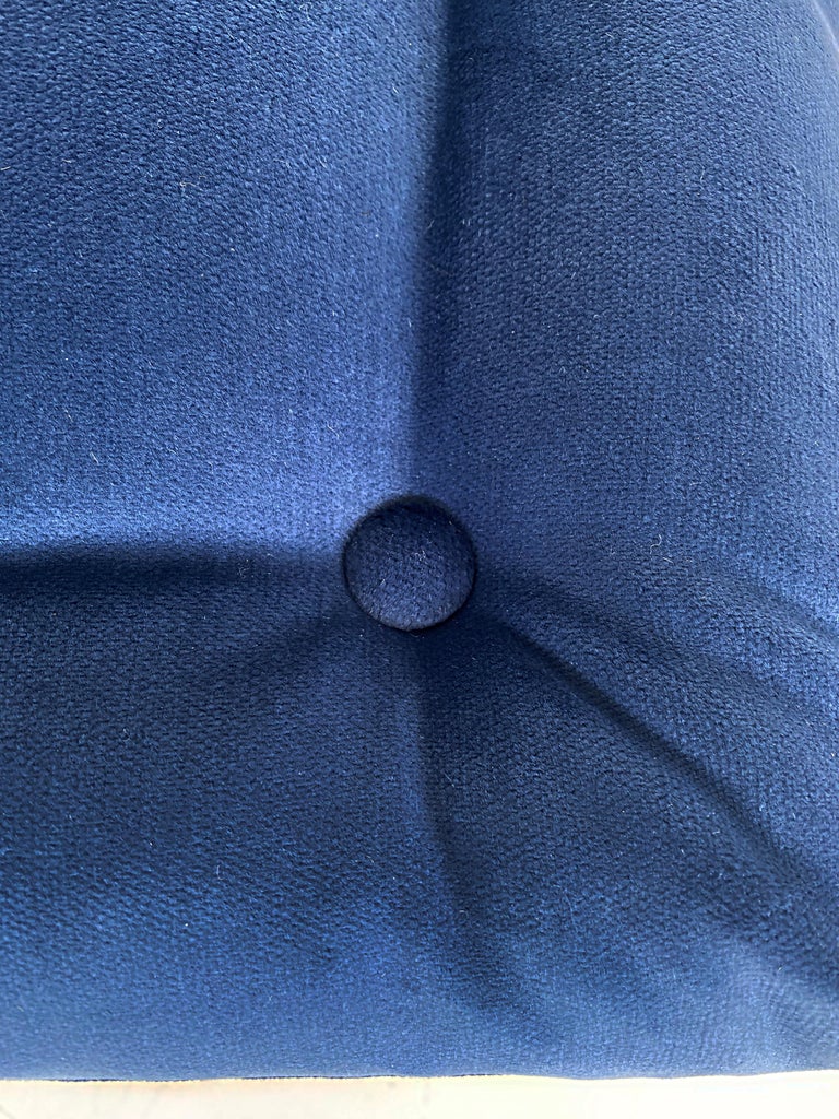 Newly Upholstered Tufted Pillow Top Late 20th Century Ottomans with Wood Feet For Sale at 1stDibs