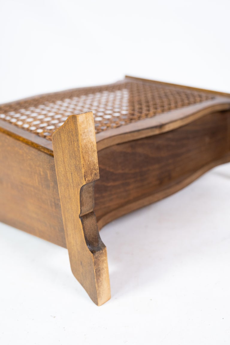 Newspaper Holder, Polished Wood, French Wicker, 1940 For Sale at 1stDibs