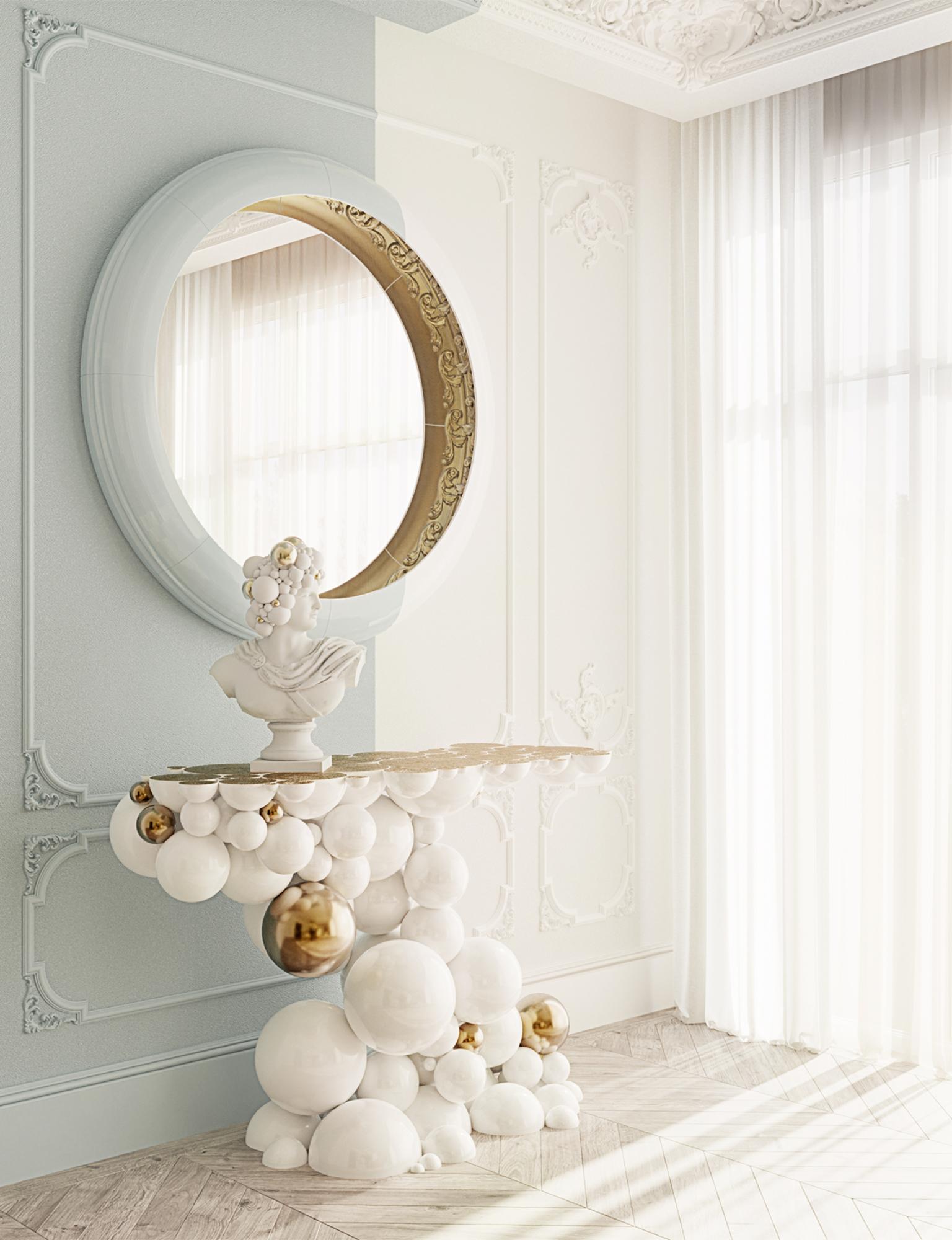 Newton White Console For Sale at 1stDibs