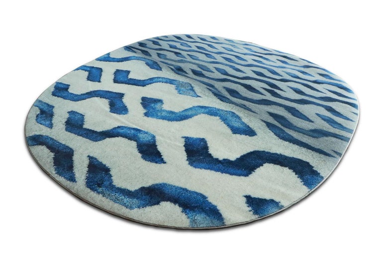 Organic Shape Blue Rug High Performance Fibers by Deanna Comellini ...
