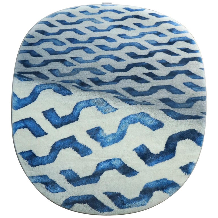 Organic Shape Blue Rug High Performance Fibers by Deanna Comellini ...