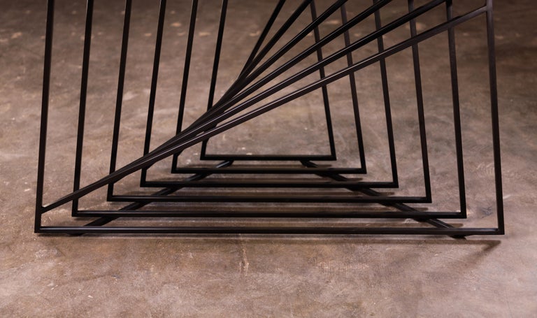 Nexus Side Table, Blackened Steel and Smoked Glass, by Force/Collide ...