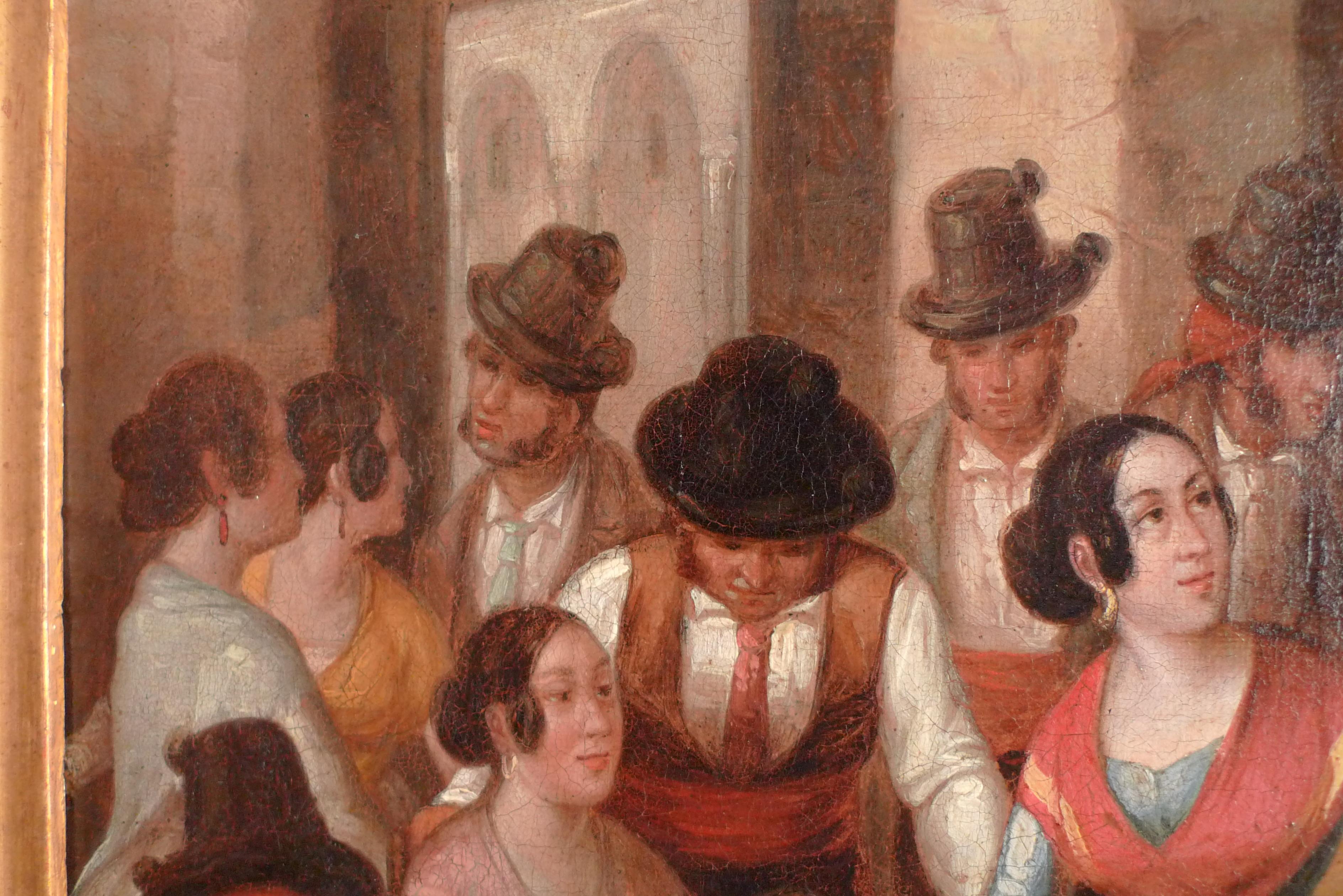 Ángel María Cortellini - "El bautizo", olio su tela del XIX secolo dell ...