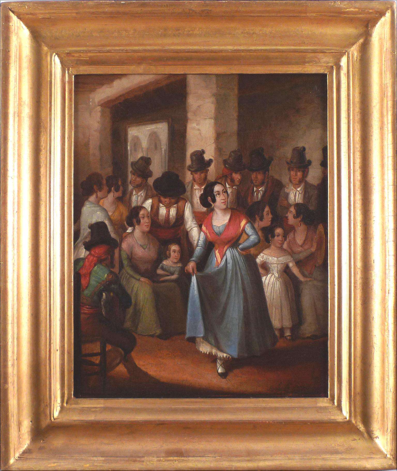 Ángel María Cortellini - "Conversando", Óleo sobre lienzo del siglo XIX ...