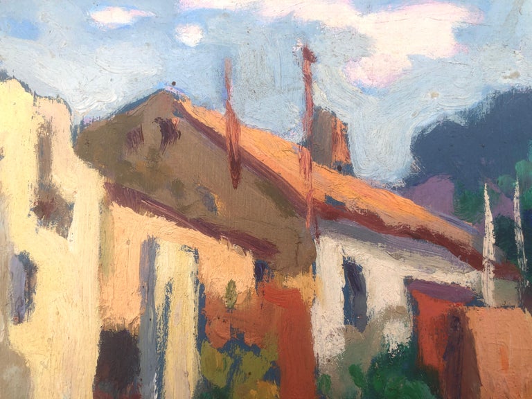 Ángel Román Pina - Spanish village Spain town oil on board painting ...