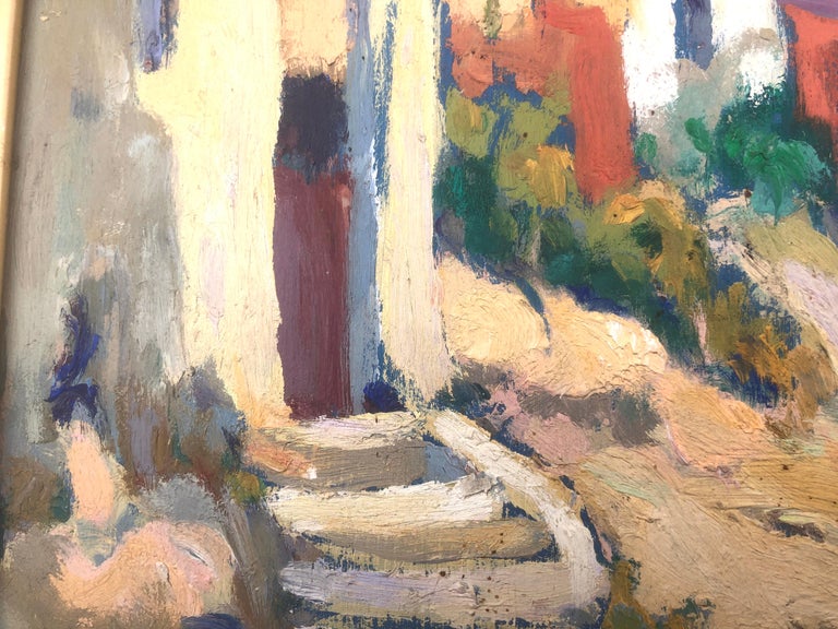 Ángel Román Pina - Spanish village Spain town oil on board painting ...