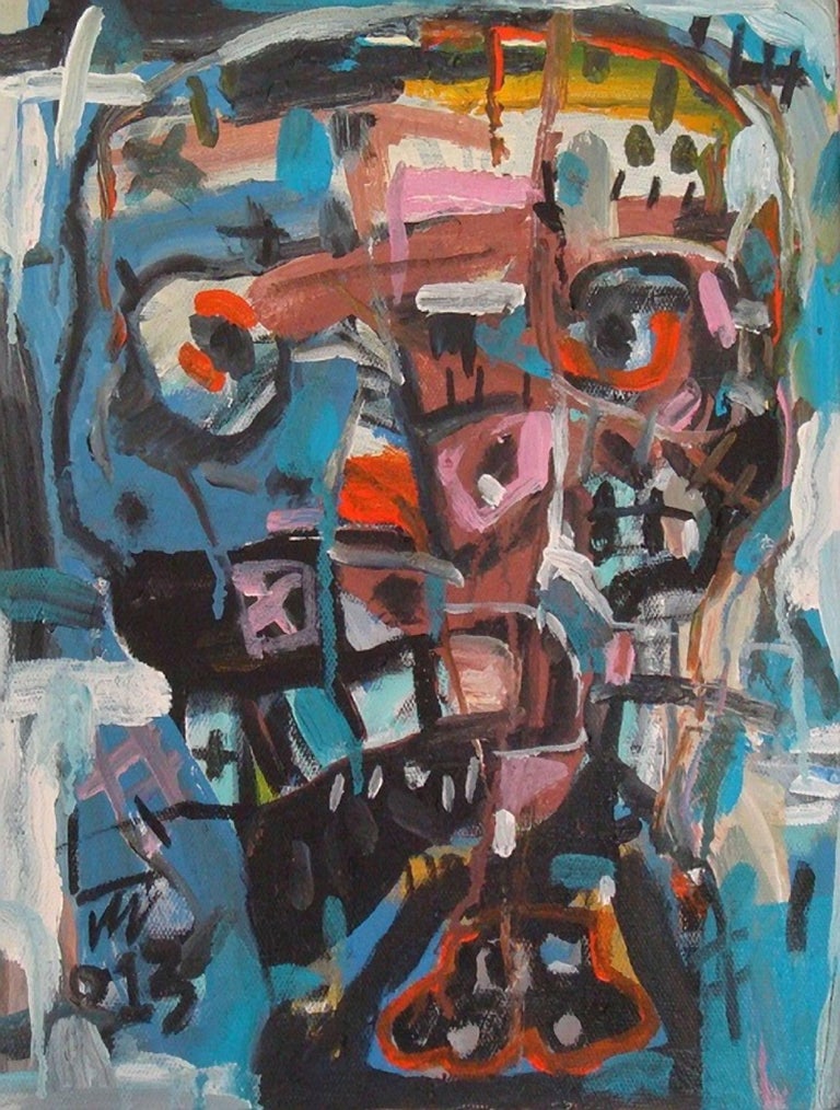 Nguyen Cong Cu - 'Face II' Abstract Portrait Painting For Sale at 1stDibs