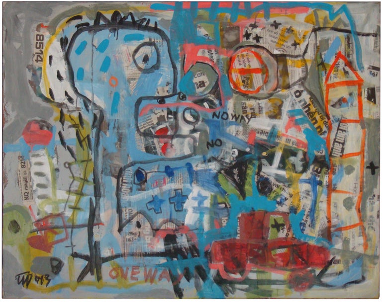 Nguyen Cong Cu - "No Way" Abstract Portrait Painting For Sale at 1stDibs