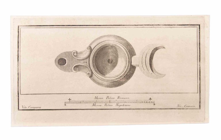 Niccolò Cesarano - Oil Lamp - Etching by Niccolò Cesarano - 18th ...