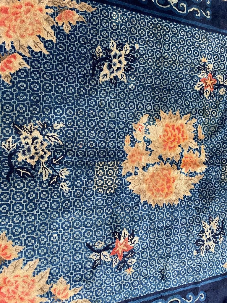 Nice Antique Floral Chinese Rug For Sale at 1stDibs