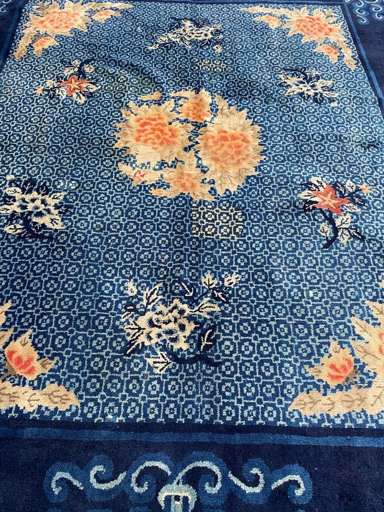 Nice Antique Floral Chinese Rug For Sale at 1stDibs
