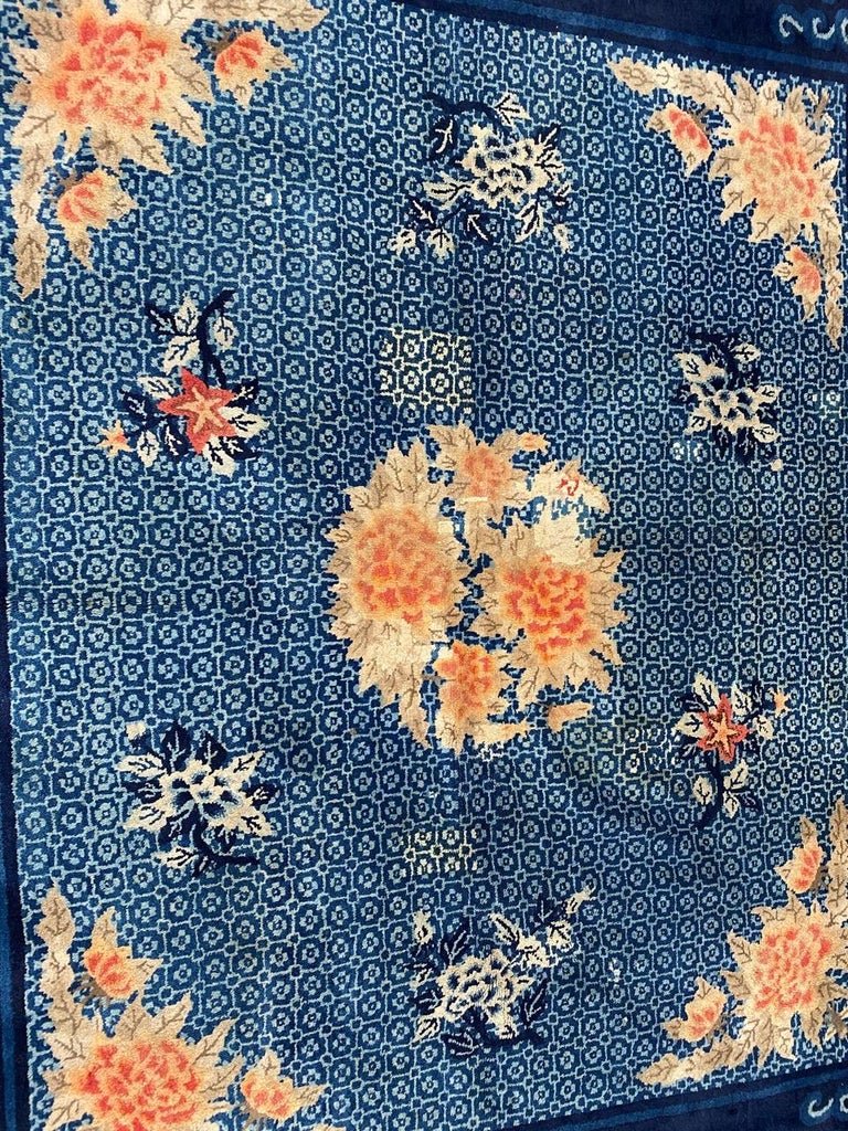 Nice Antique Floral Chinese Rug For Sale at 1stDibs