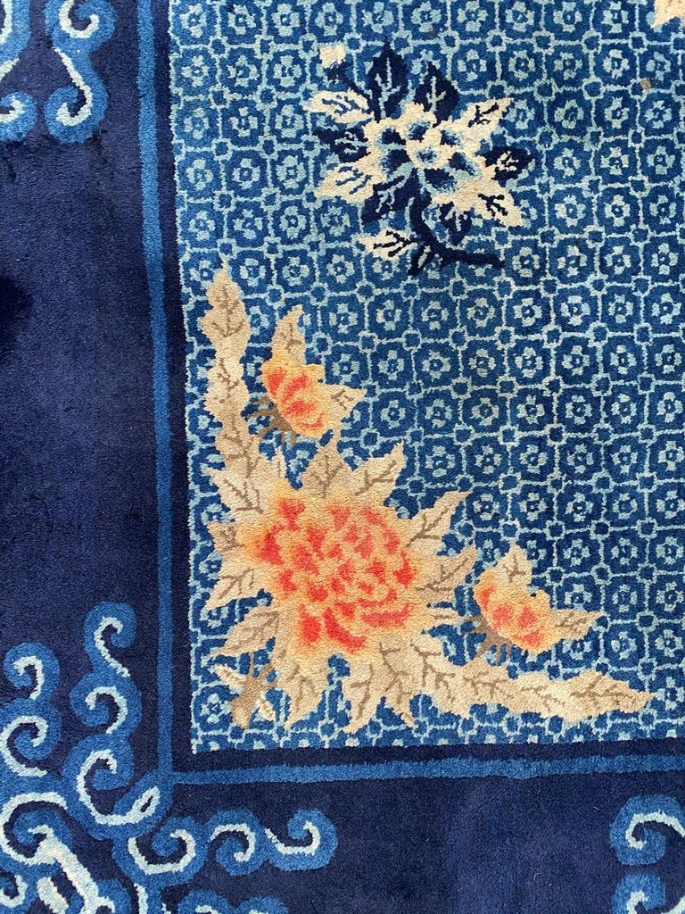 Nice Antique Floral Chinese Rug For Sale at 1stDibs
