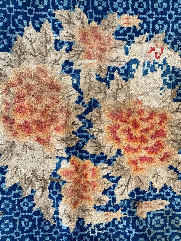 Nice Antique Floral Chinese Rug For Sale at 1stDibs