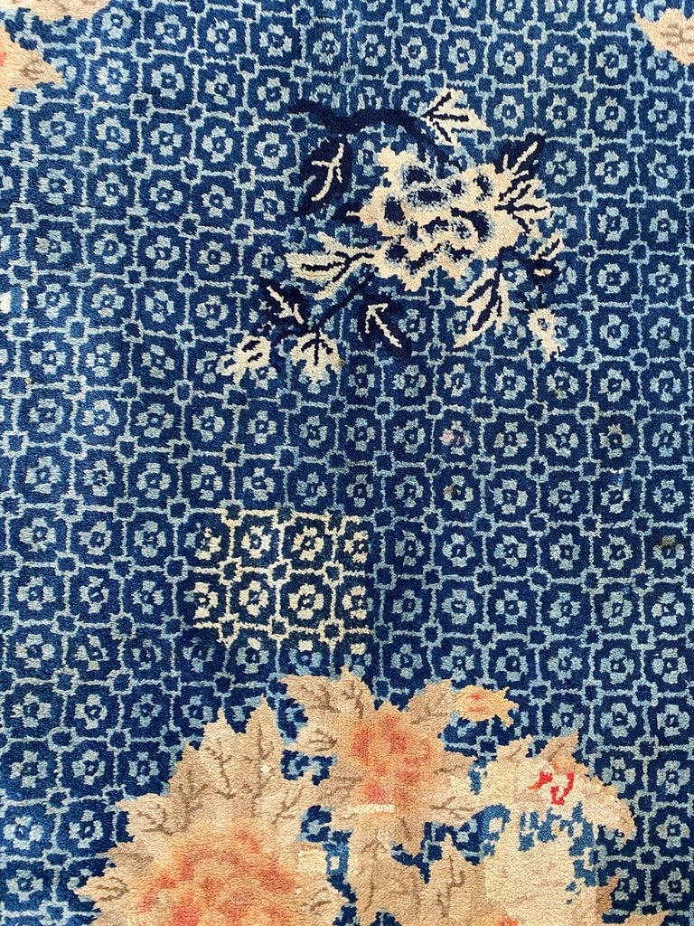 Nice Antique Floral Chinese Rug For Sale at 1stDibs