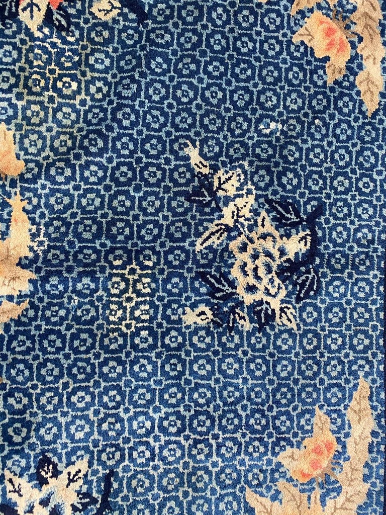 Nice Antique Floral Chinese Rug For Sale at 1stDibs