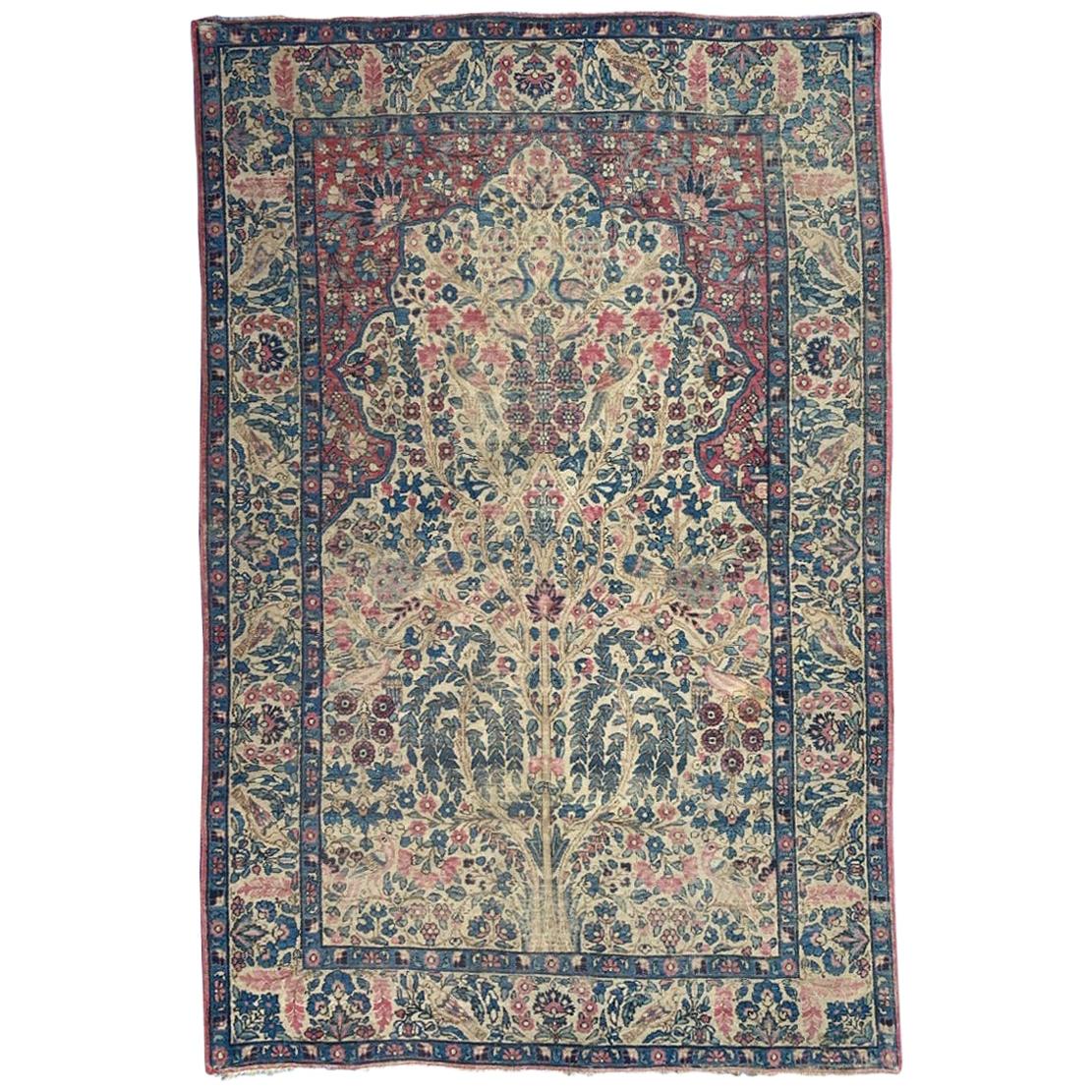 Antique Kirman Laver Rug For Sale at 1stDibs