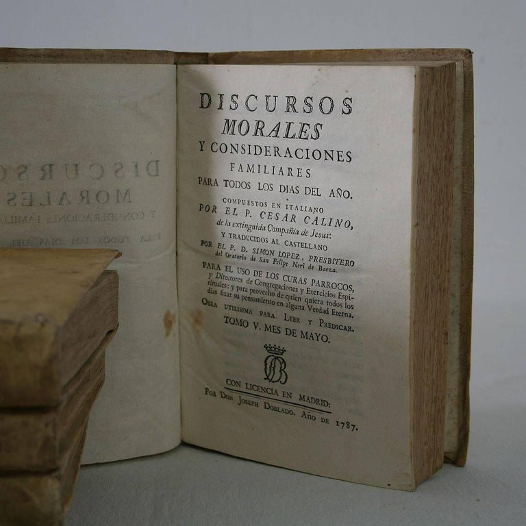 Nice Collection of 18th Century Weathered Spanish Vellum Books at 1stDibs