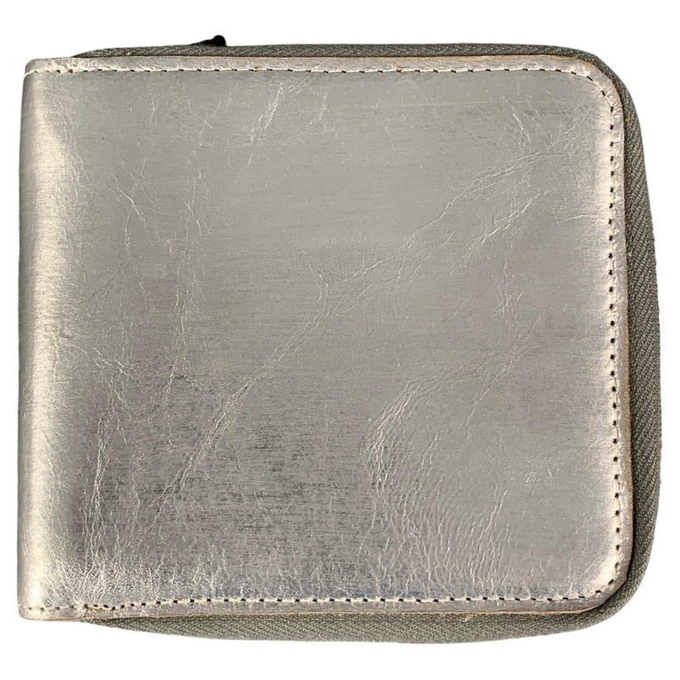NICE COLLECTIVE Silver Metallic Leather Wallet For Sale at 1stDibs