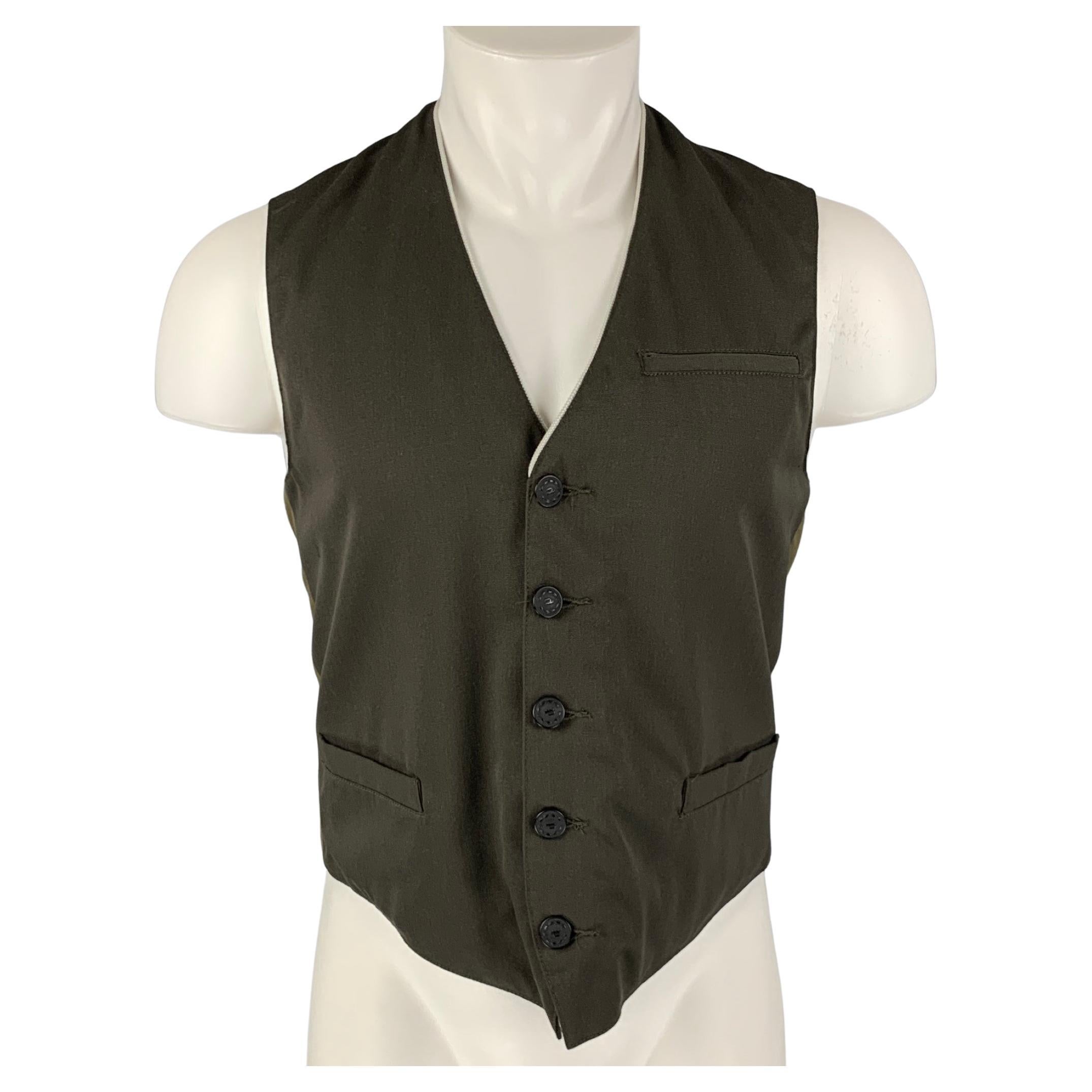 NICE COLLECTIVE Size M Green Two Pockets Vest For Sale at 1stDibs