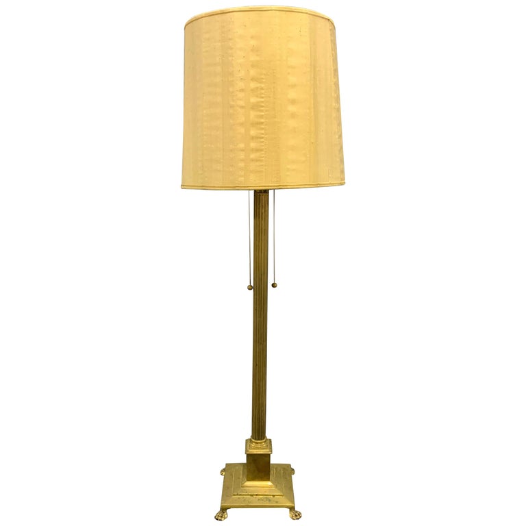 Nice French Corinthian Column Floor Lamp with Uplight For Sale at 1stDibs