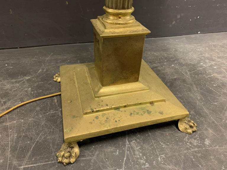 Nice French Corinthian Column Floor Lamp with Uplight For Sale at 1stDibs