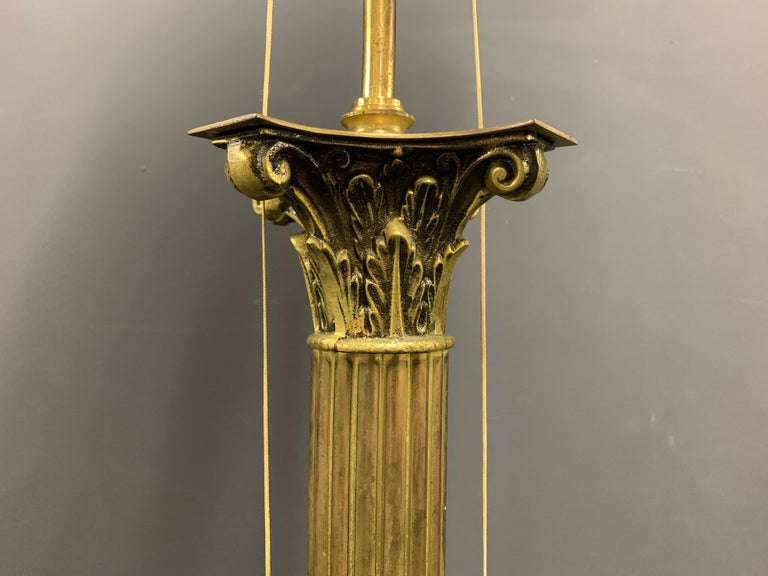 Nice French Corinthian Column Floor Lamp with Uplight For Sale at 1stDibs