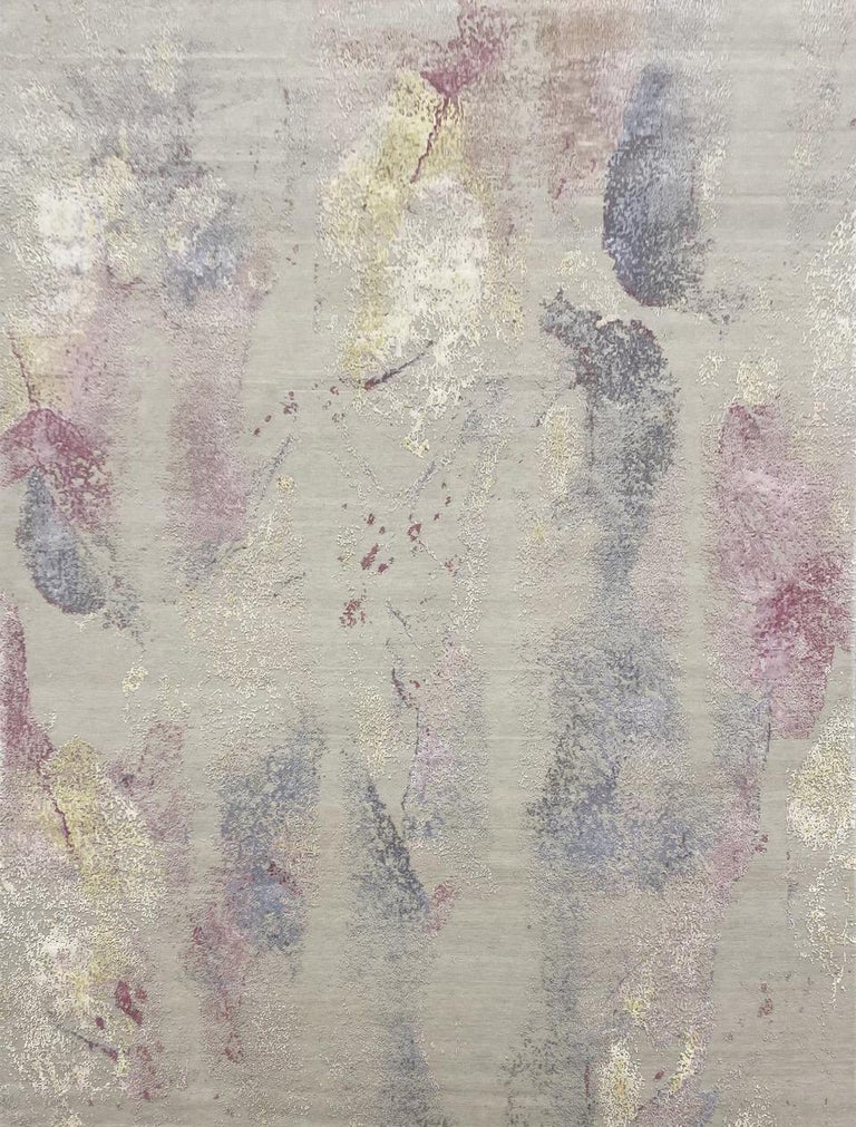 Nice Modern Abstract Design Knotted Rug For Sale at 1stDibs