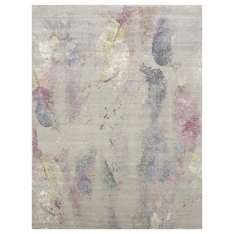 Nice Modern Abstract Design Knotted Rug For Sale at 1stDibs