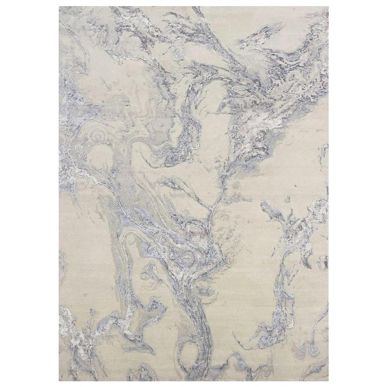Nice Modern Abstract Design Knotted Rug For Sale at 1stDibs