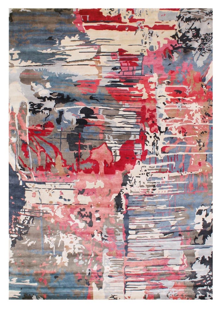 Nice Modern and Abstract Design Silk Rug For Sale at 1stDibs