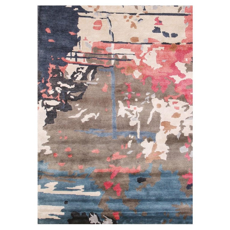 Nice Modern and Abstract Design Silk Rug For Sale at 1stDibs