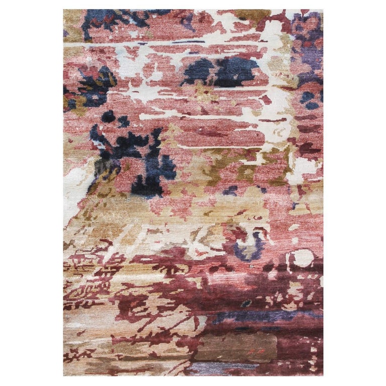 Nice Modern and Abstract Design Silk Rug For Sale at 1stDibs