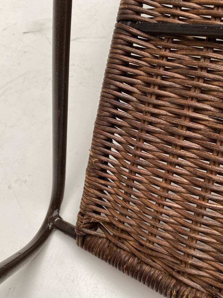 Nice Original Vintage French 1950 Wicker Lounge Chair with Serpentine ...