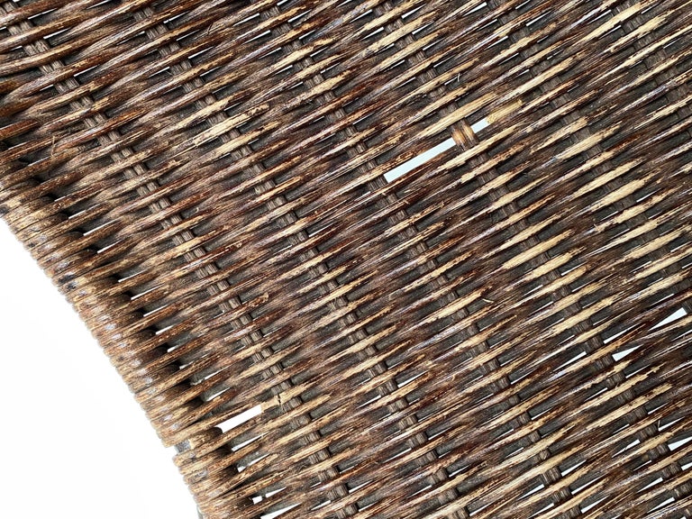 Nice Original Vintage French 1950 Wicker Lounge Chair with Serpentine ...