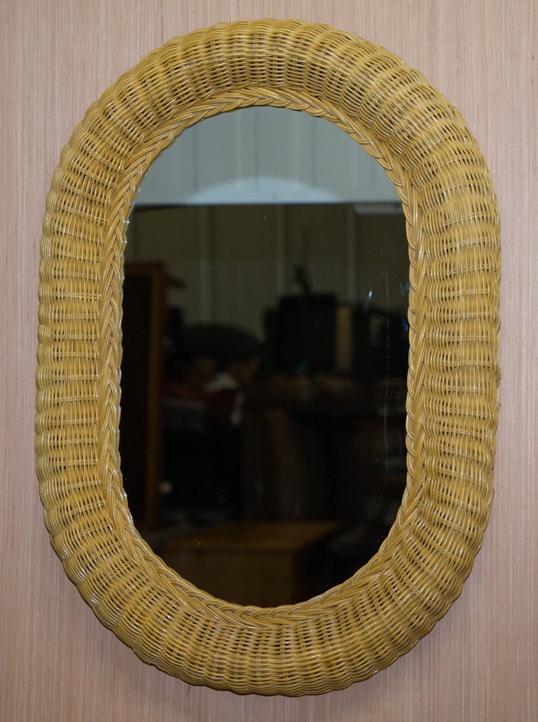 Nice Ornate Wicker Oval Wall Mounted Mirror Ornately Handwoven at ...