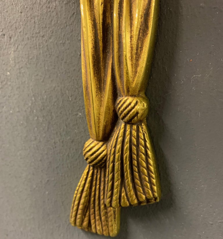 Nice Pair of French Bronze Tassel Wall Lights For Sale at 1stDibs