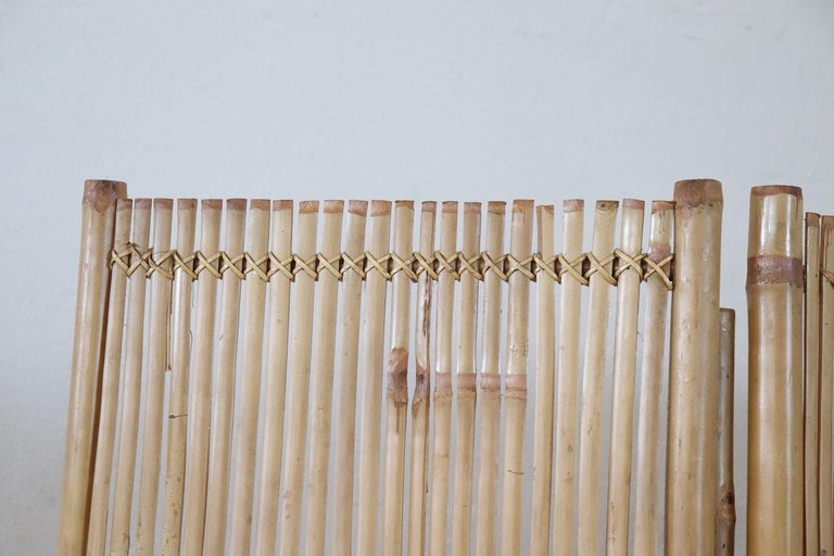 Nice Vintage Italian Three-Panel Bamboo Screen For Sale at 1stDibs