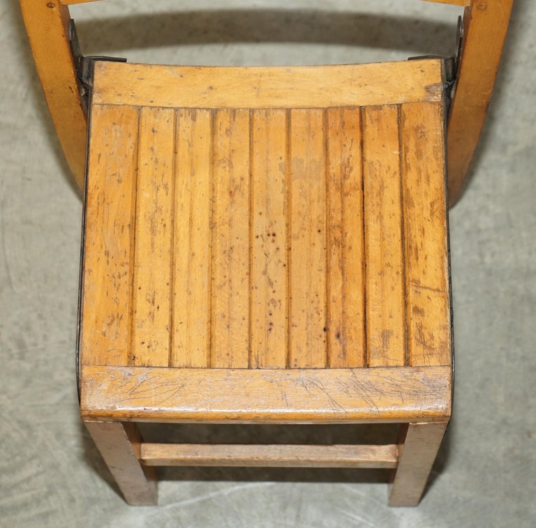 Nice Vintage Set of circa 1930's English Oak Stacking Chairs with ...