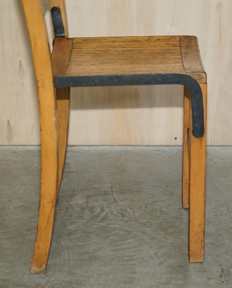 Nice Vintage Set of circa 1930's English Oak Stacking Chairs with ...