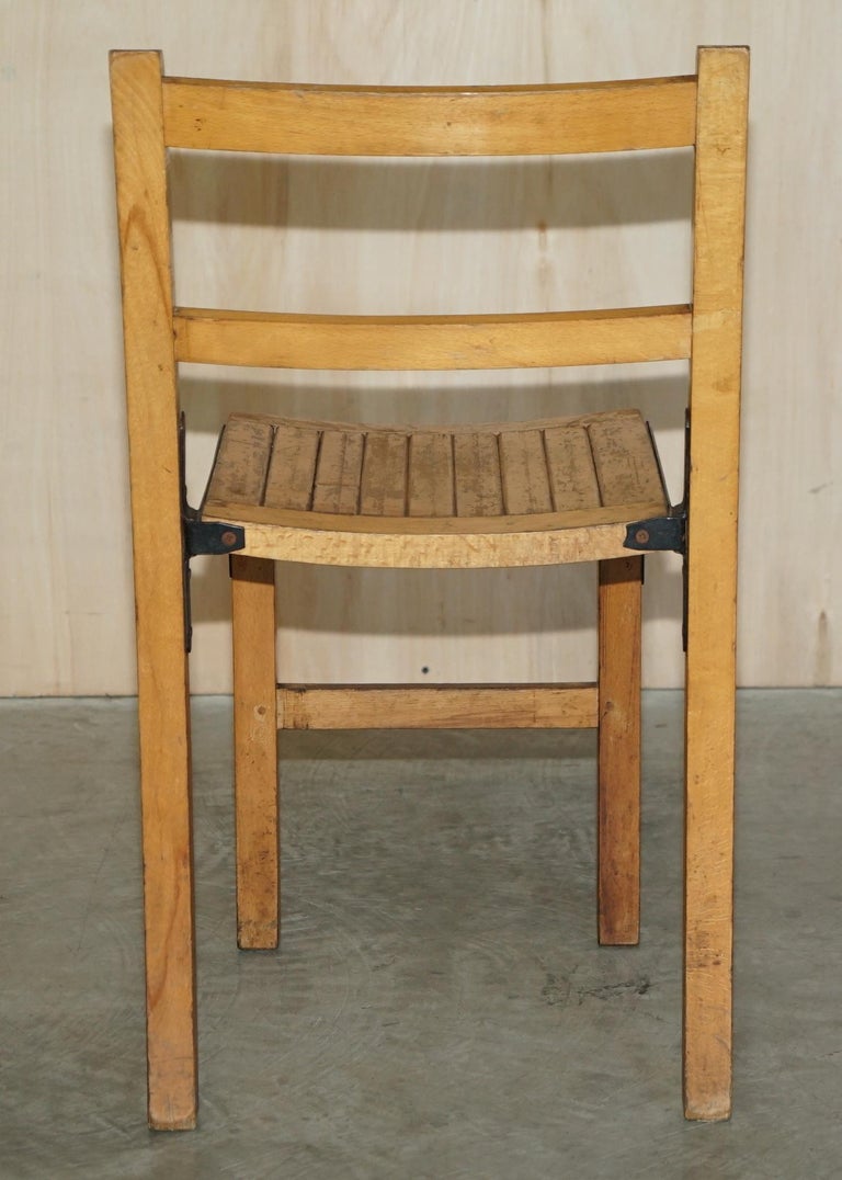 Nice Vintage Set of circa 1930's English Oak Stacking Chairs with ...