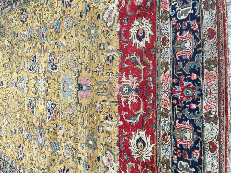 Nice Vintage Tabriz Large Rug For Sale at 1stDibs