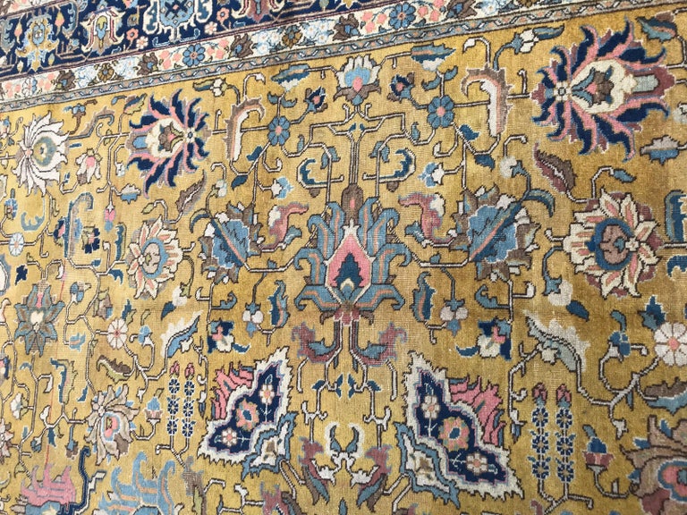 Nice Vintage Tabriz Large Rug For Sale at 1stDibs