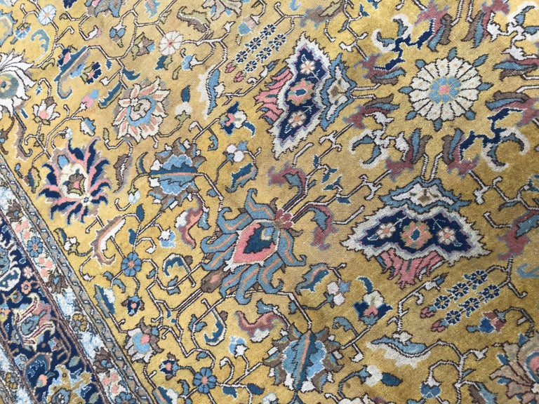 Nice Vintage Tabriz Large Rug For Sale at 1stDibs