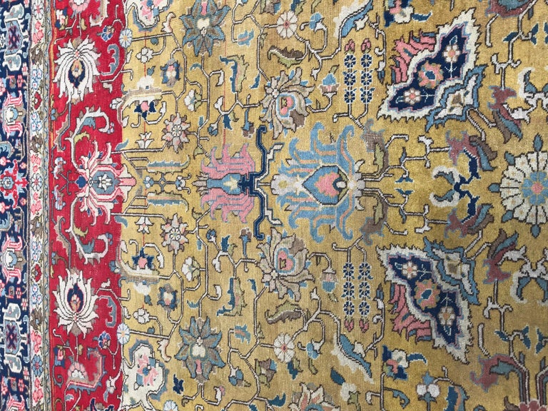 Nice Vintage Tabriz Large Rug For Sale at 1stDibs